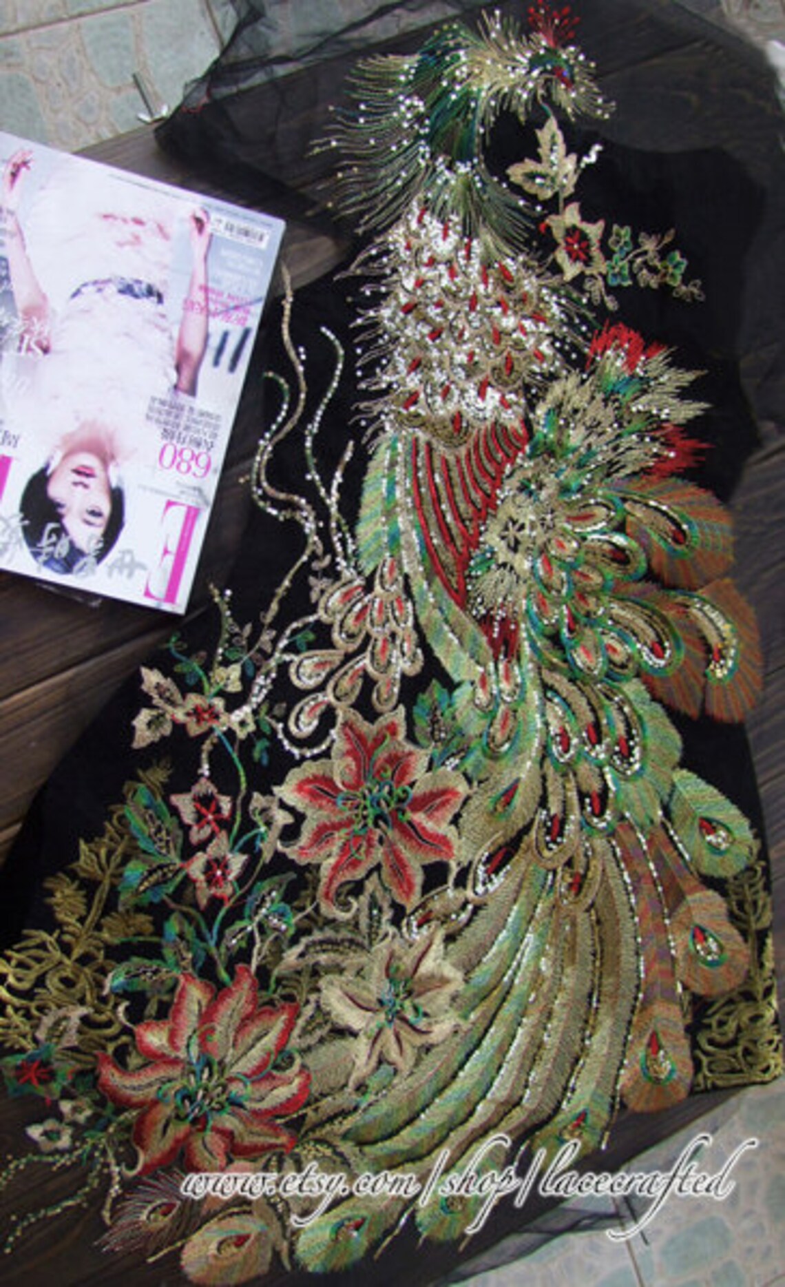 Lace Peacock Phoenix Applique Colorful Sew on Embroidery | Etsy