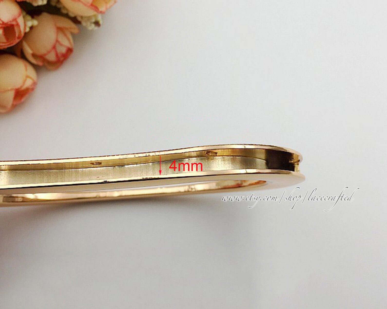 1 Pair Light Golden Metal Handbag Handle Oval Bag Handle Metal | Etsy