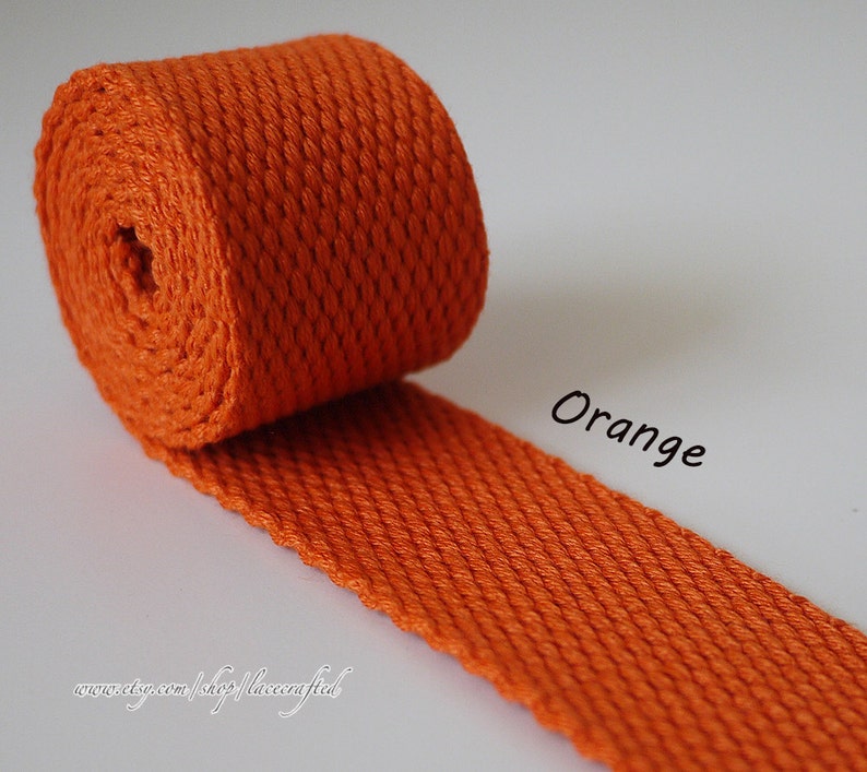 5 Meter 30mm Width Orange Polyester Cotton Webbing Strap Canvas Webbing ...