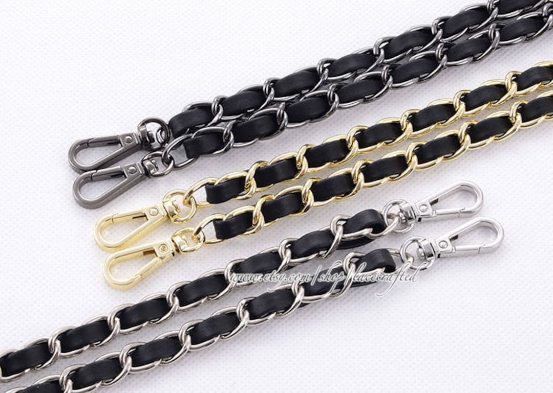 1pc 11mm Width Leather Metal Chain Strap Leather Strap Purse Strap Bag ...