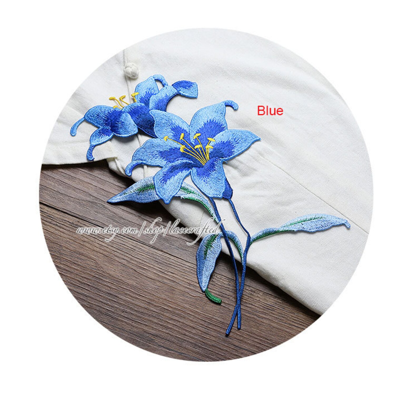 Pink Purple Red Lily Flower Lace Embroidery Trim Appliques - Etsy