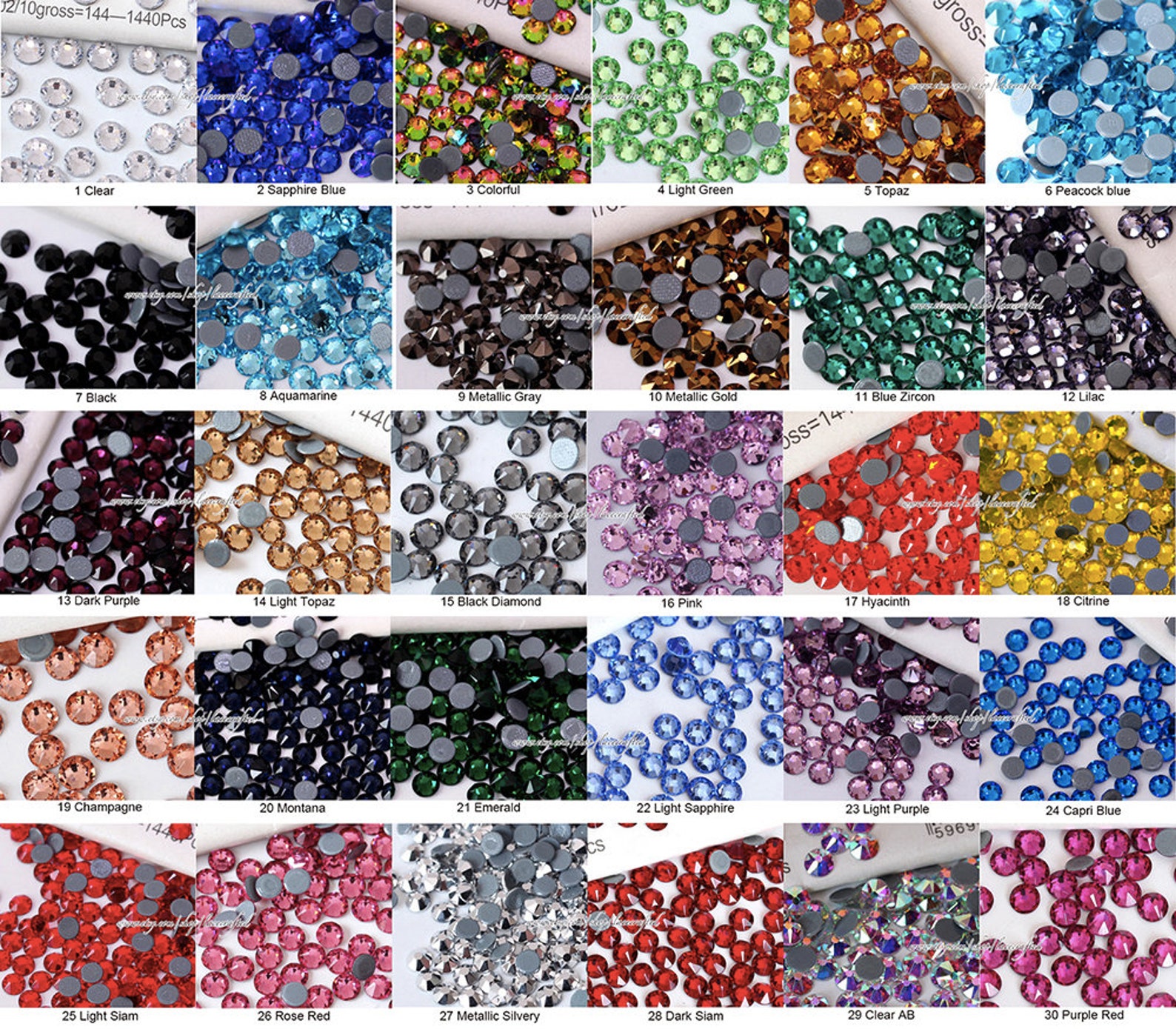 1440 Pcs High Quality 16 Facets 4.8mm Hotfix Rhinestone Hot Fix Iron on ...