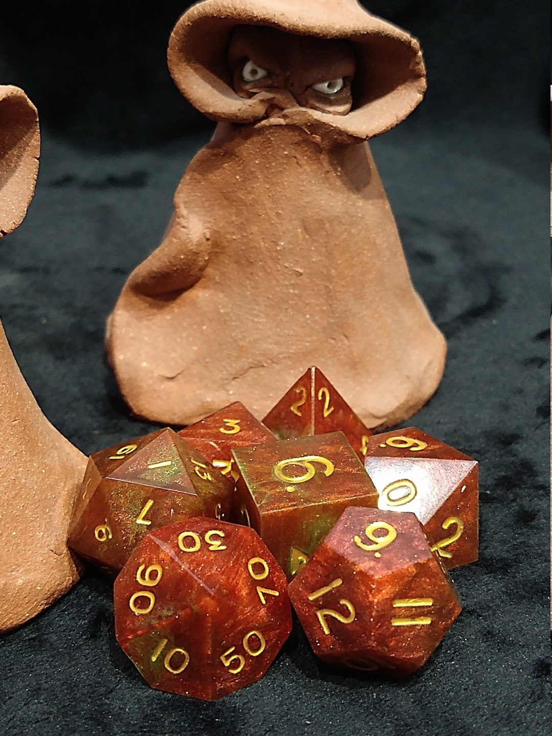 Handmade Candied Apple Dice / 7-piece RPG Tabletop Set / Dungeon and ...