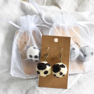 Felted Wool Ball Earrings, Cute Little Sheep - Etsy
