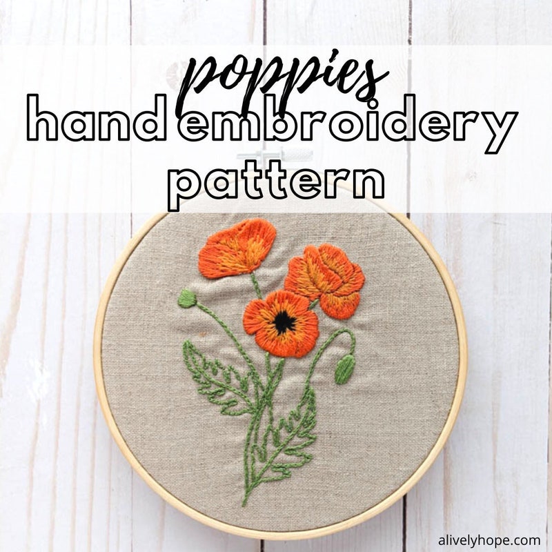 Poppy Embroidery Pattern - Etsy