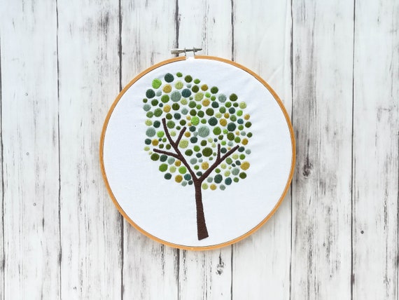 Hand Embroidery Kit // Abstract Circle Tree // Tree Embroidery | Etsy