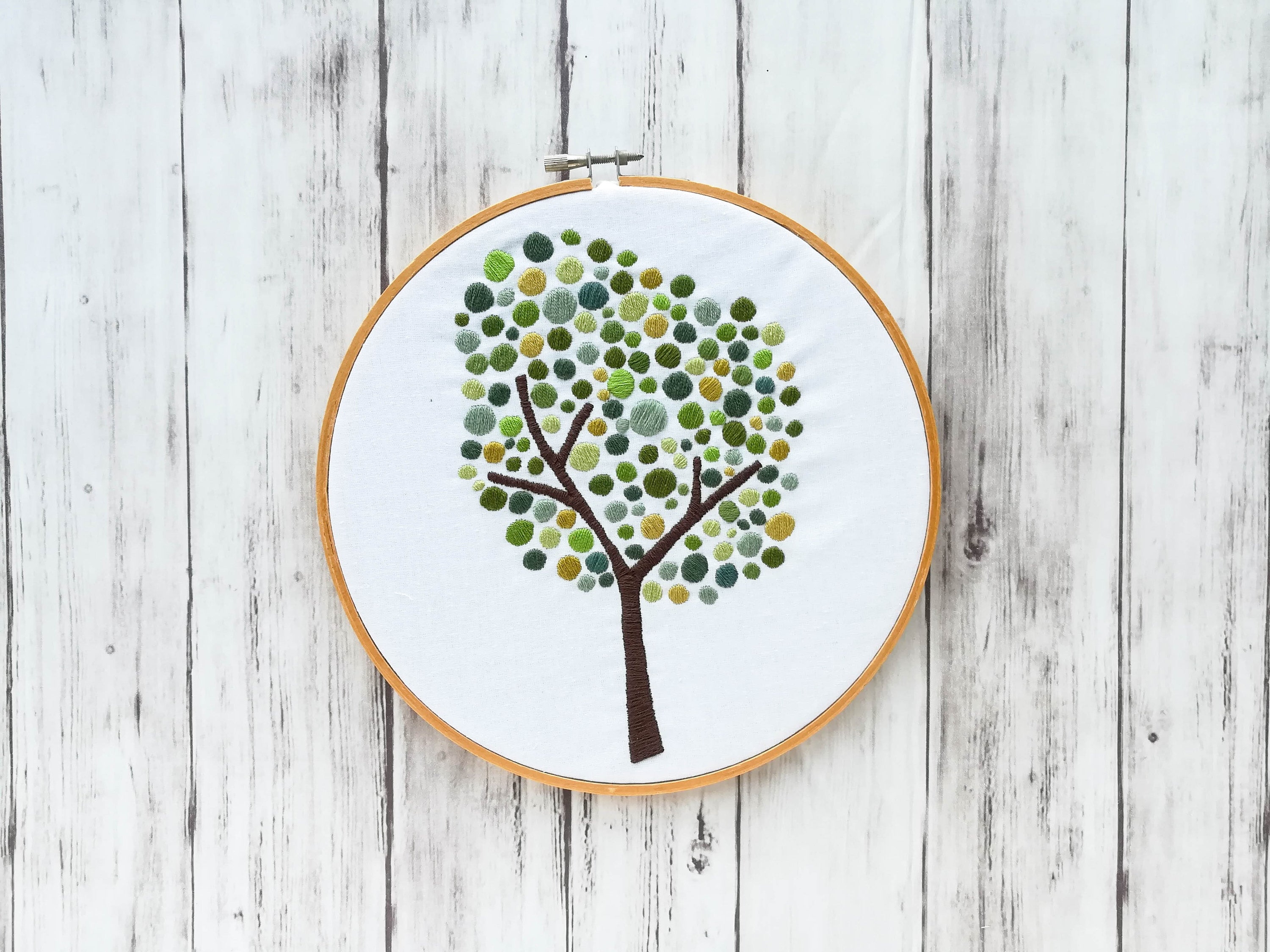 Hand Embroidery Pattern // Abstract Circle Tree // Tree | Etsy