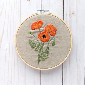 Hand Embroidery PATTERN // Poppies - Etsy