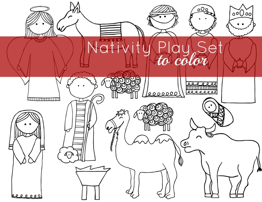 Nativity Paper Play Set Coloring Pages - Etsy Israel
