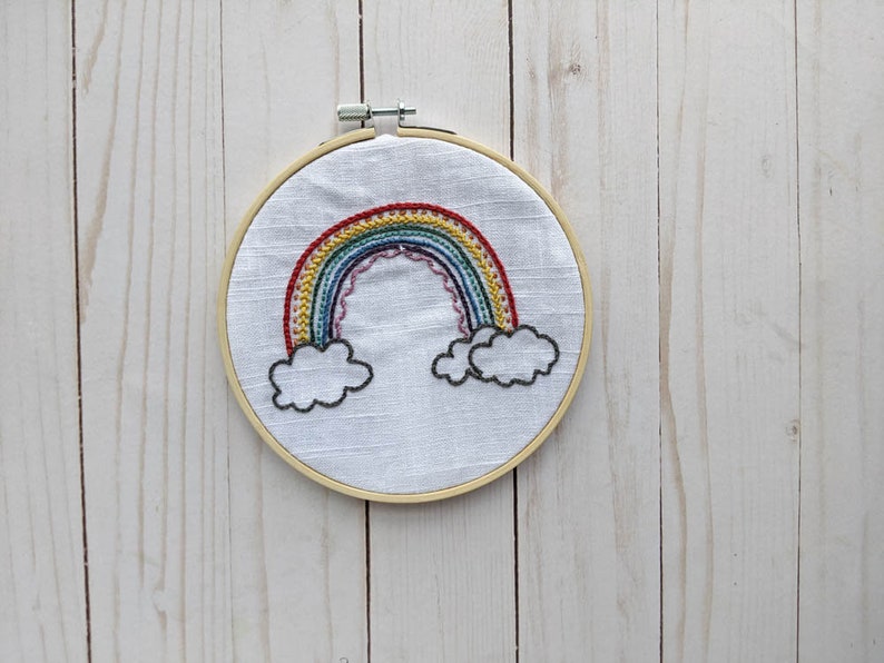 Rainbow Hand Embroidery Pattern // Rainbow Sampler // Beginner - Etsy