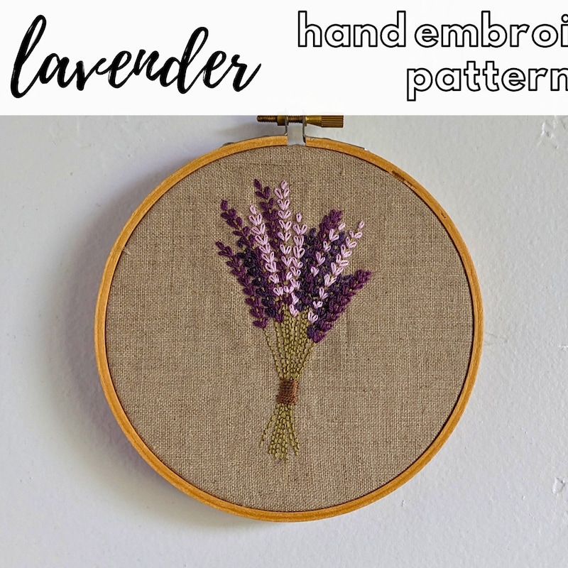 Lavender Hand Embroidery Pattern - Etsy