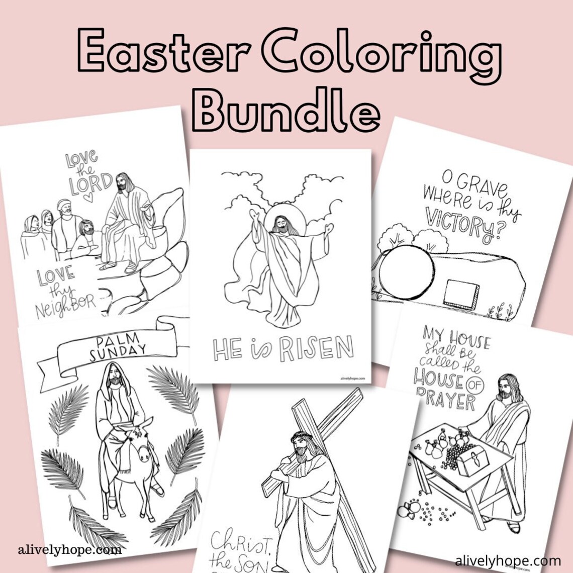Easter Holy Week Coloring Poster Coloring Page Bundle - Etsy UK