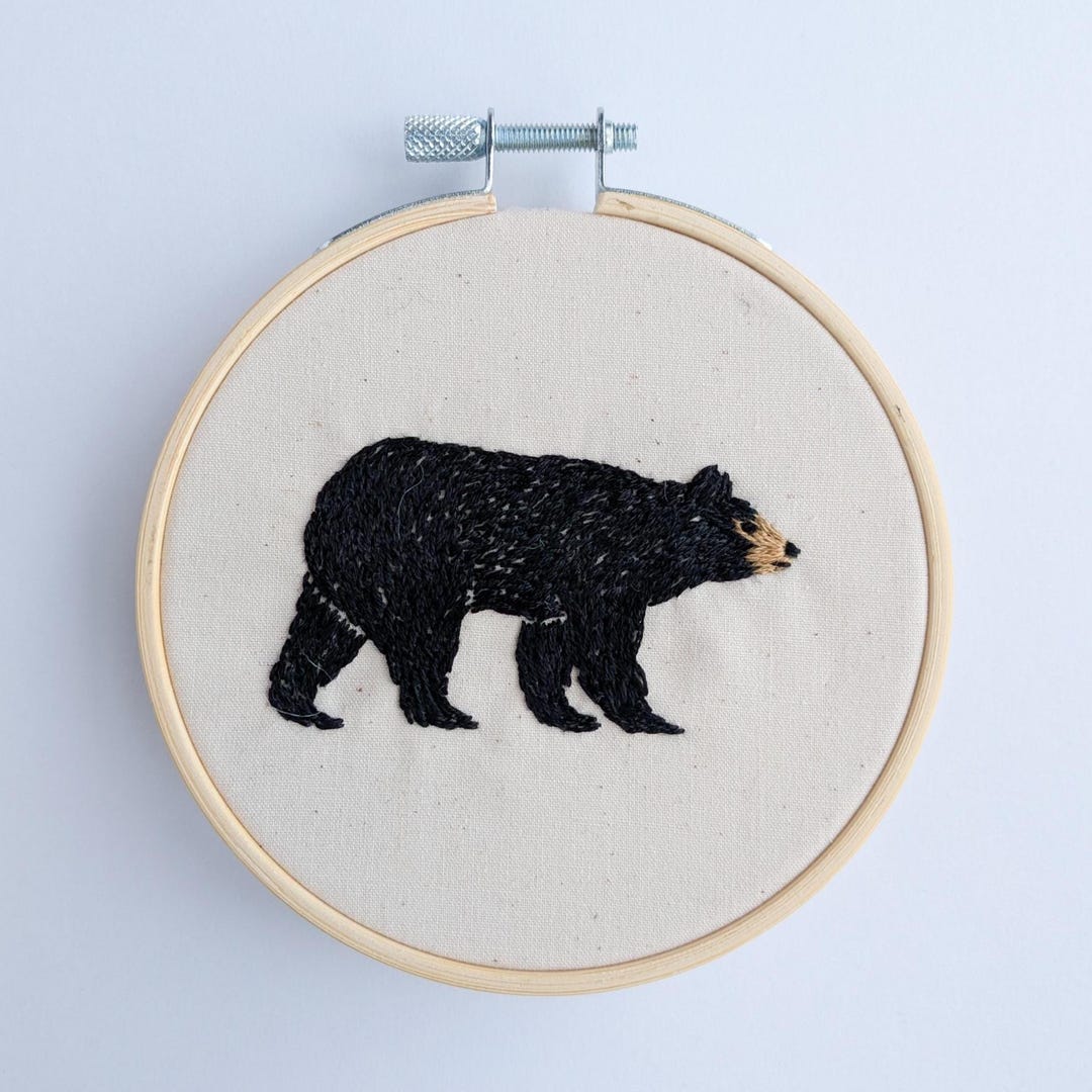 Black Bear Hand Embroidery Pattern - Etsy