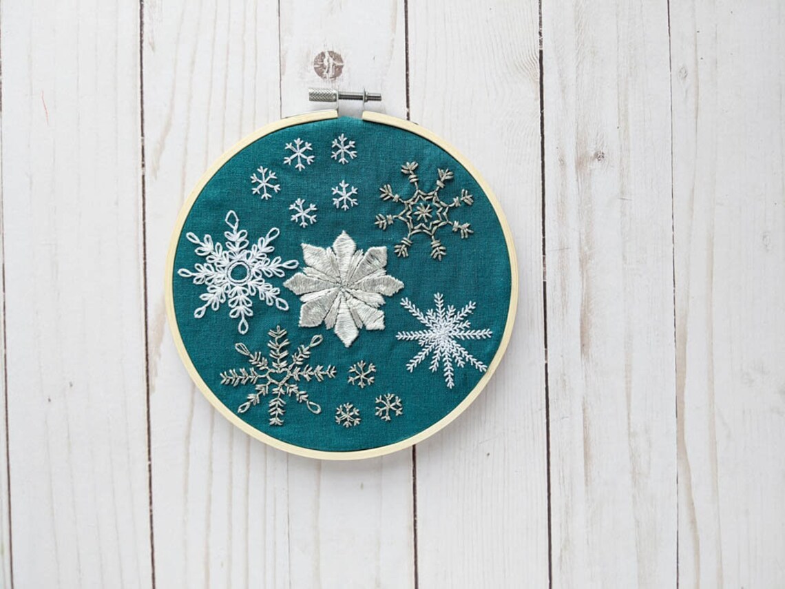 Snowflakes Hand Embroidery Pattern - Etsy