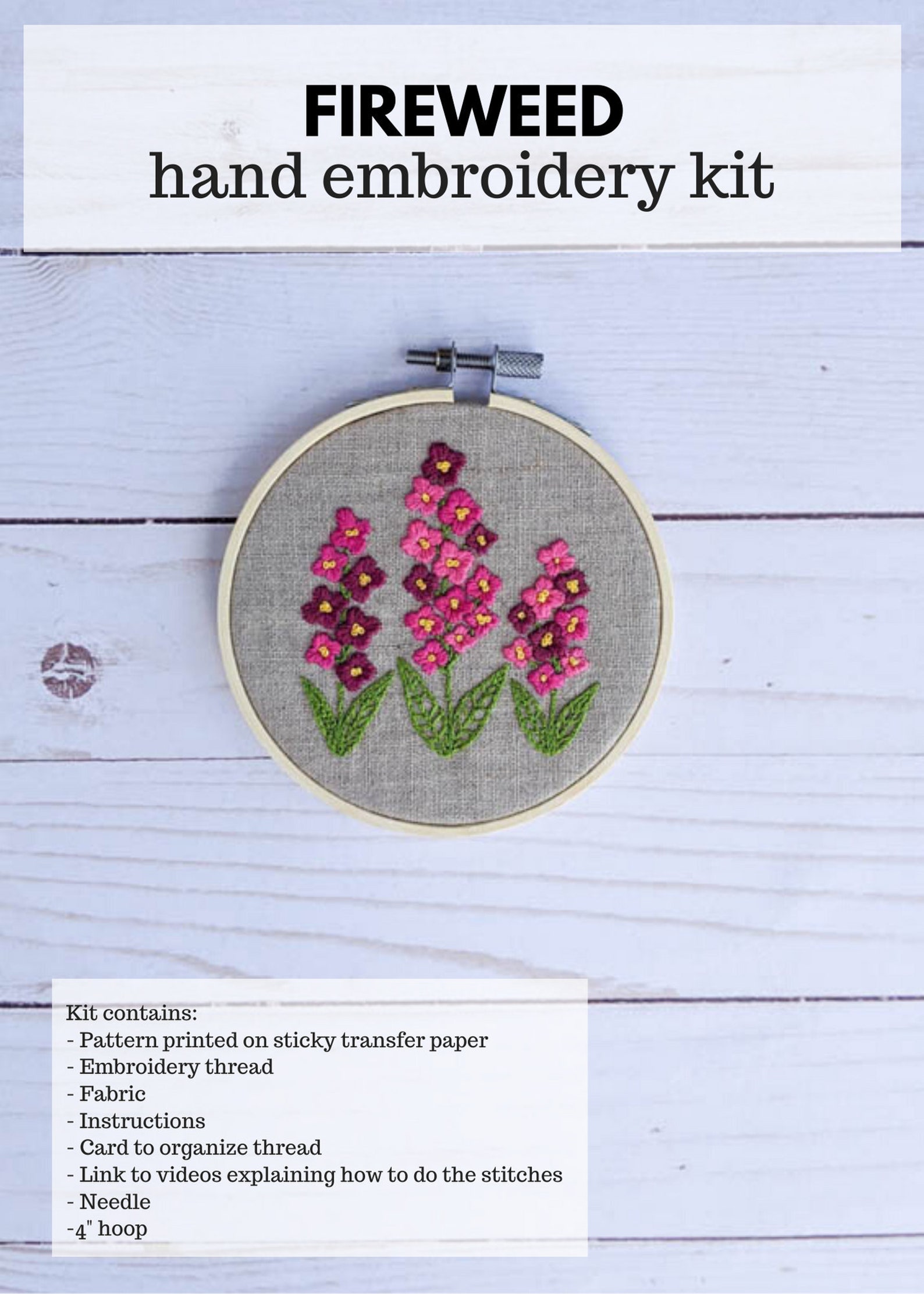 Fireweed Alaska Floral Hand Embroidery Pattern // | Etsy