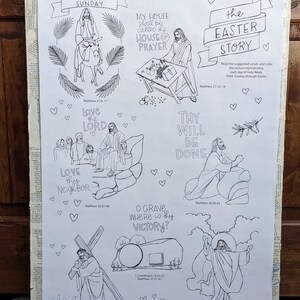 Easter Holy Week Coloring Poster + Coloring Page Bundle - Etsy