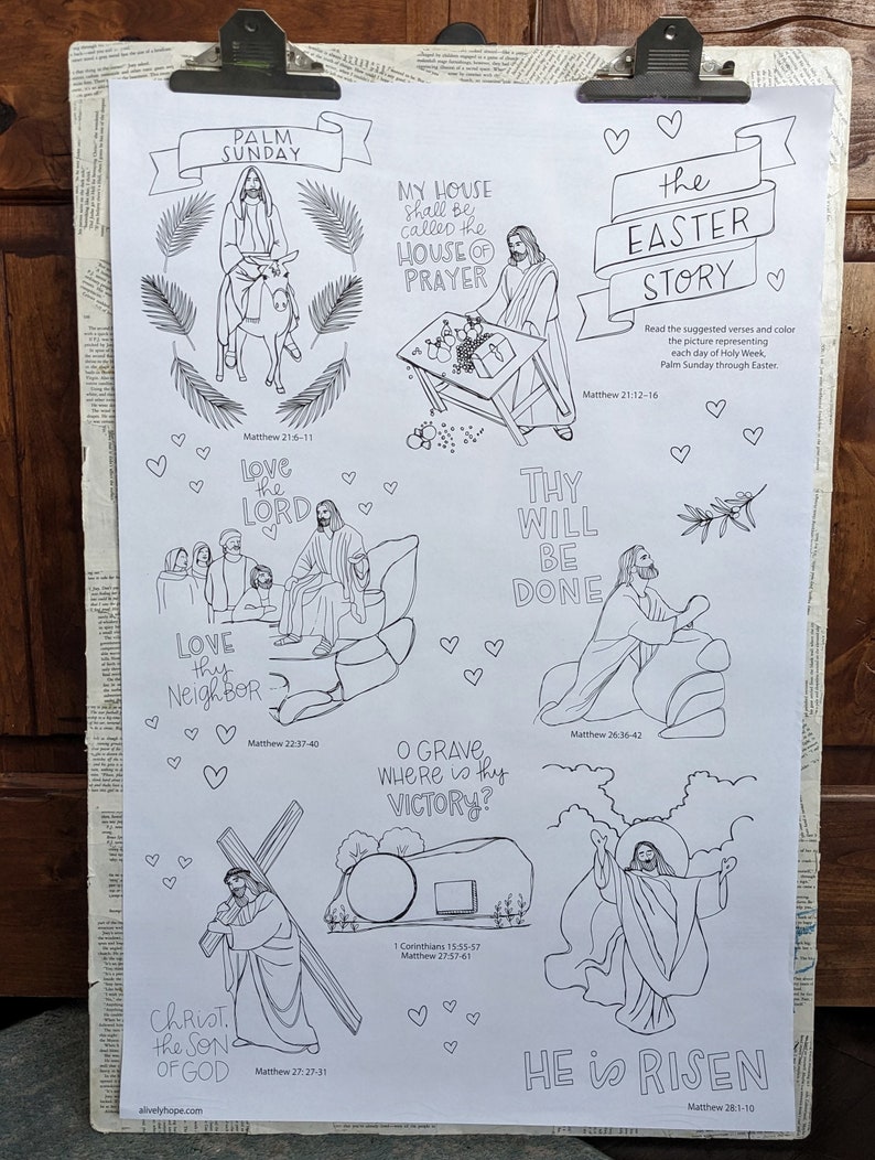 Easter Holy Week Coloring Poster Coloring Page Bundle - Etsy