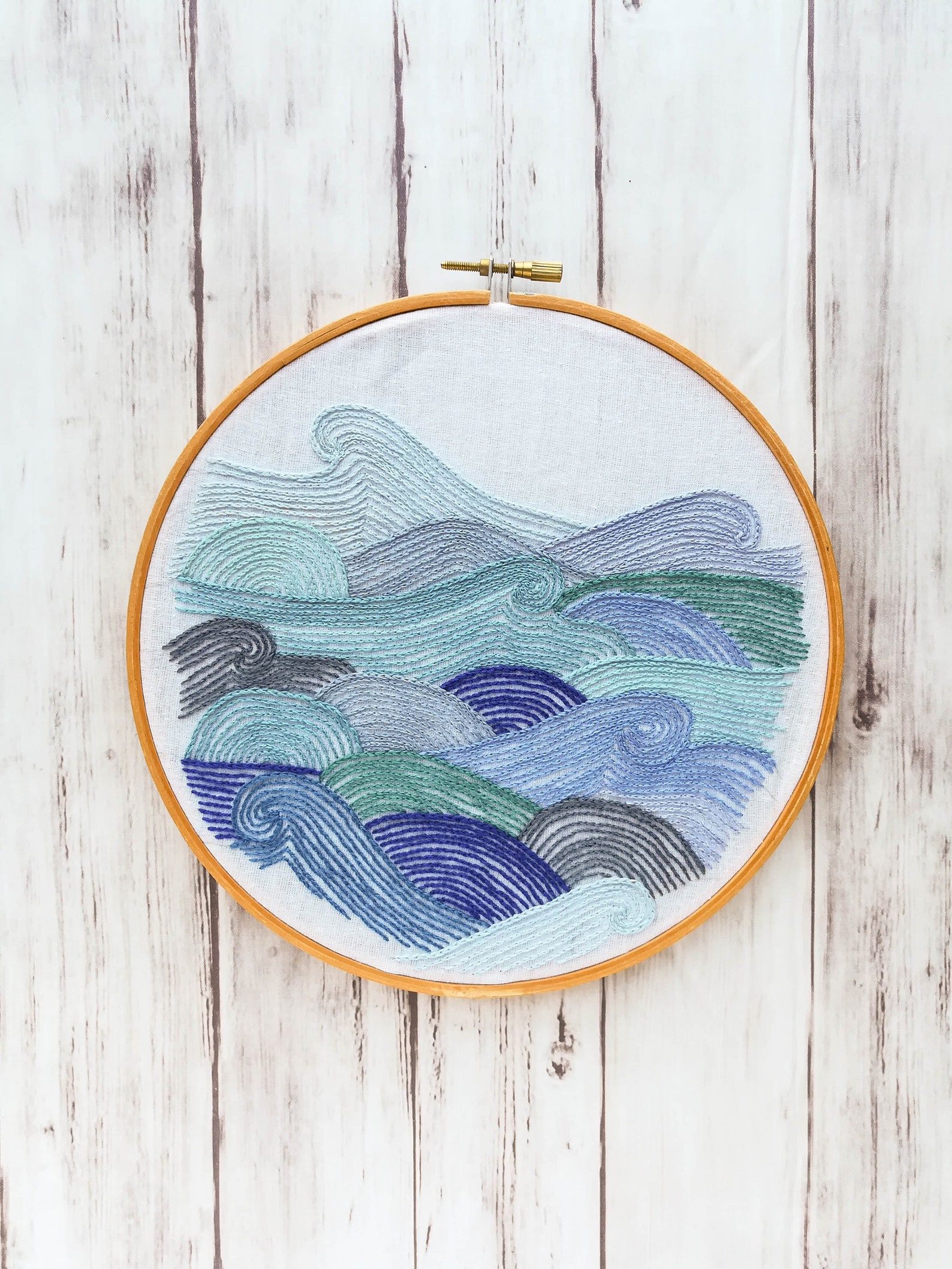 Hand Embroidery Pattern // Ocean Waves // DIY Hoop Art // - Etsy