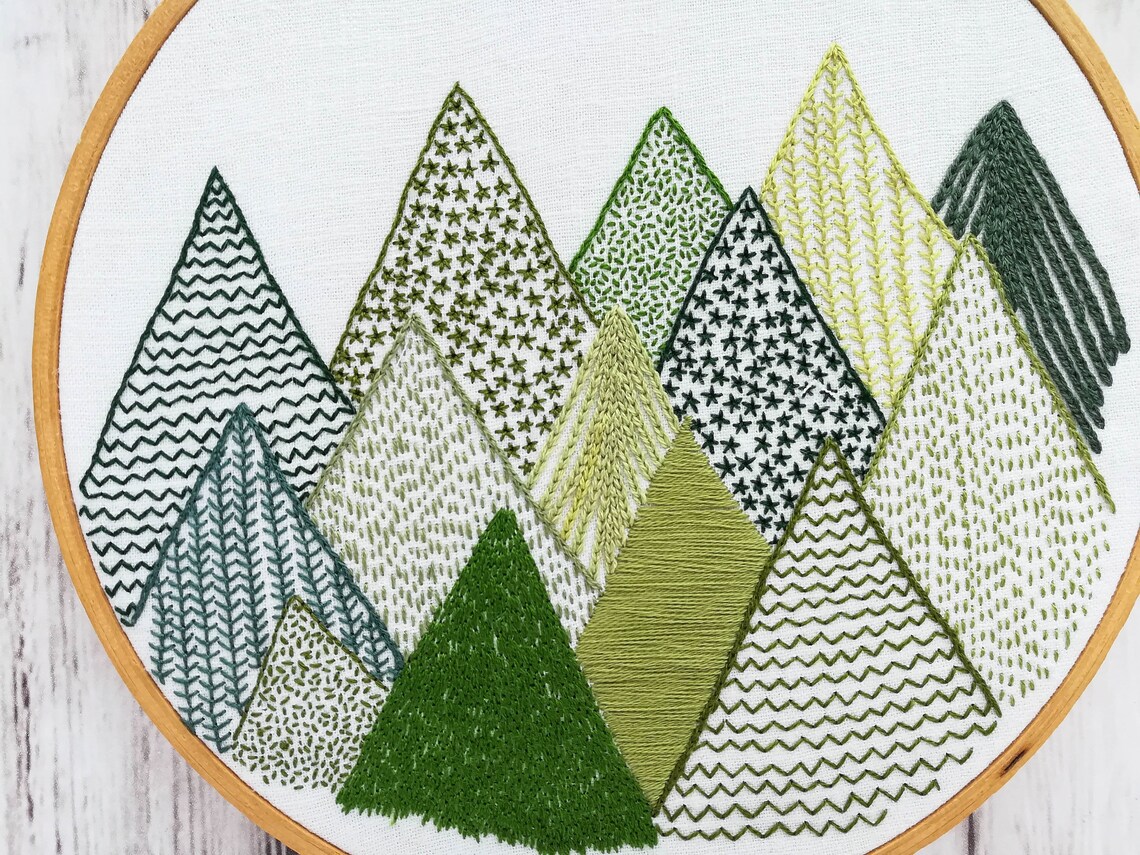 Hand Embroidery Pattern // Evergreen Trees // DIY Embroidery | Etsy