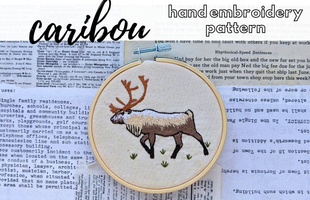 Caribou Hand Embroidery Pattern - Etsy