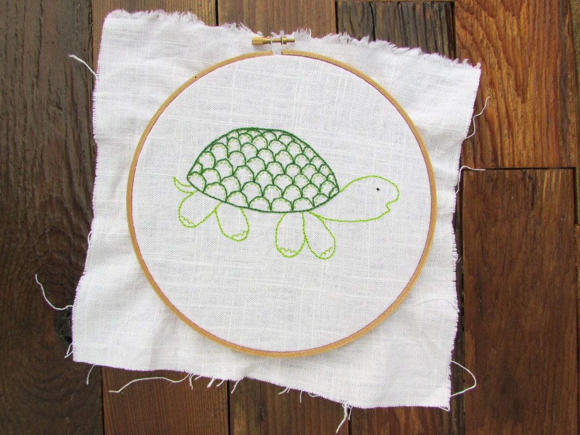 Turtle Hand Embroidery Pattern - Etsy