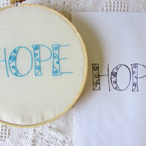 Hand Embroidery Pattern // Hope - Etsy