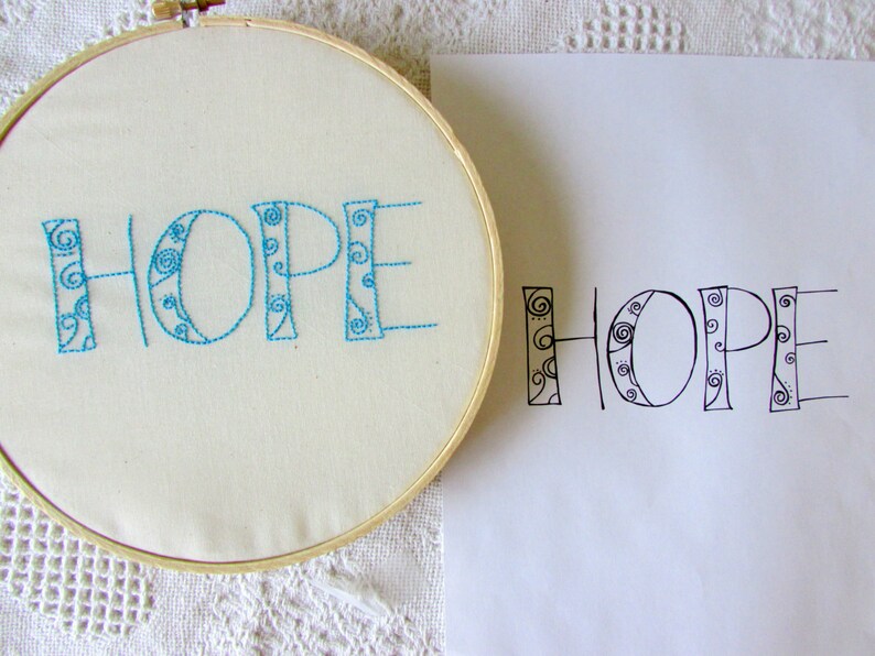 Hand Embroidery Pattern // Hope - Etsy