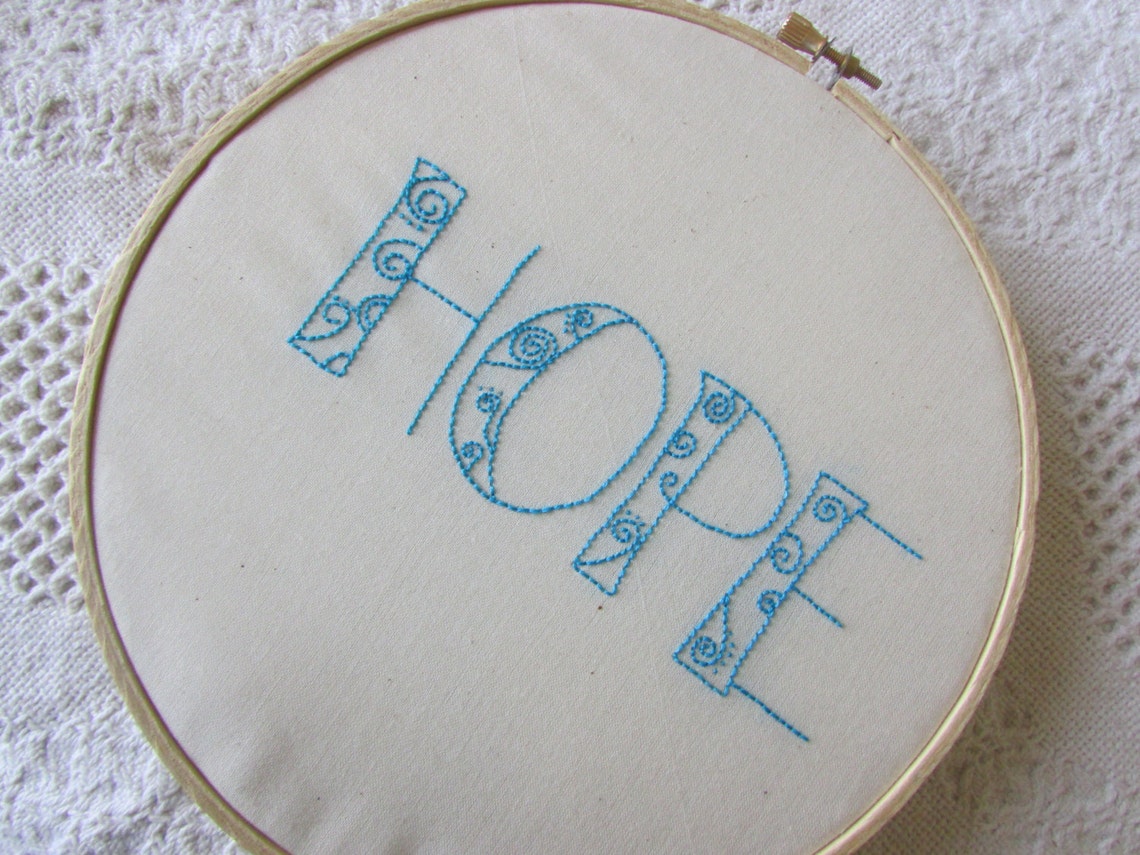 Hand Embroidery Pattern // Hope - Etsy