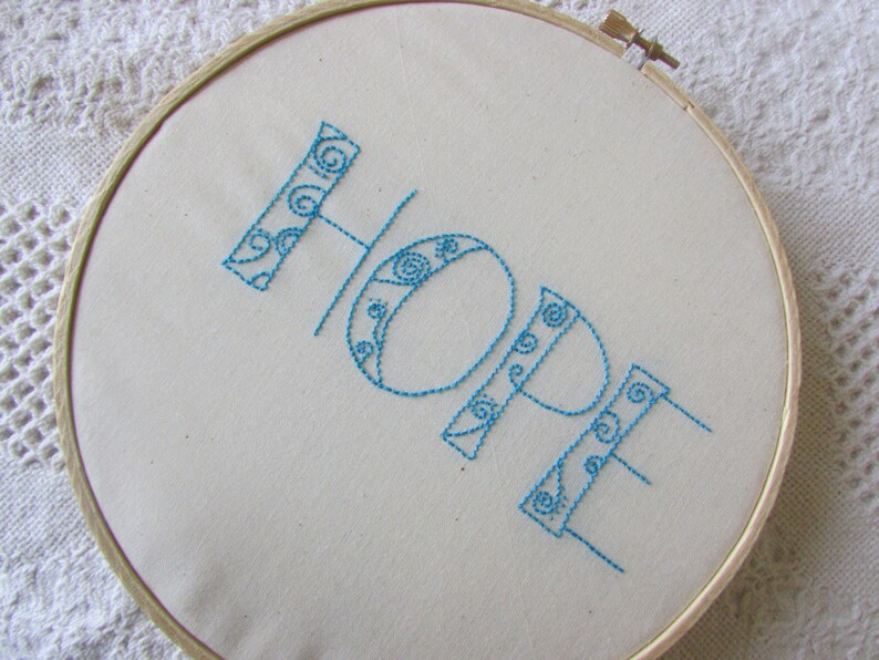 Hand Embroidery Pattern // Hope - Etsy