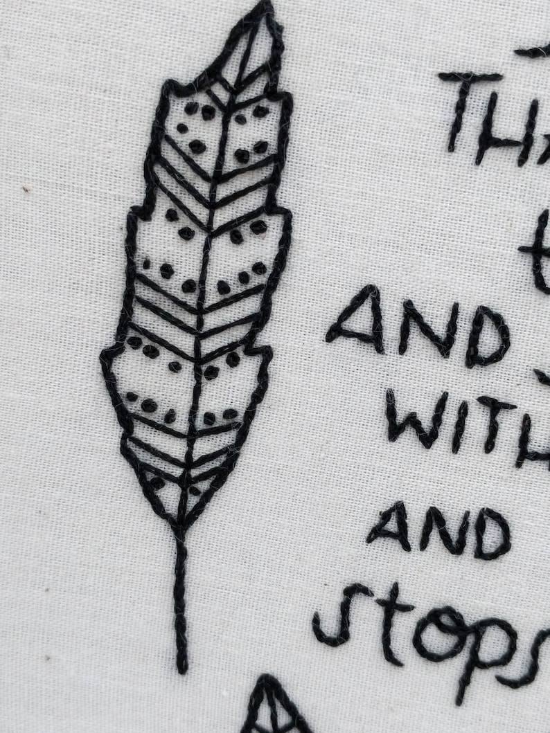 Hope is the Thing With Feathers Hand Embroidery Kit // DIY Hoop Art ...