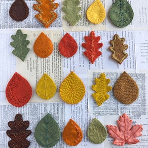 Autumn Leaves Felt Hand Embroidery Pattern // Felt Ornaments Garland - Etsy
