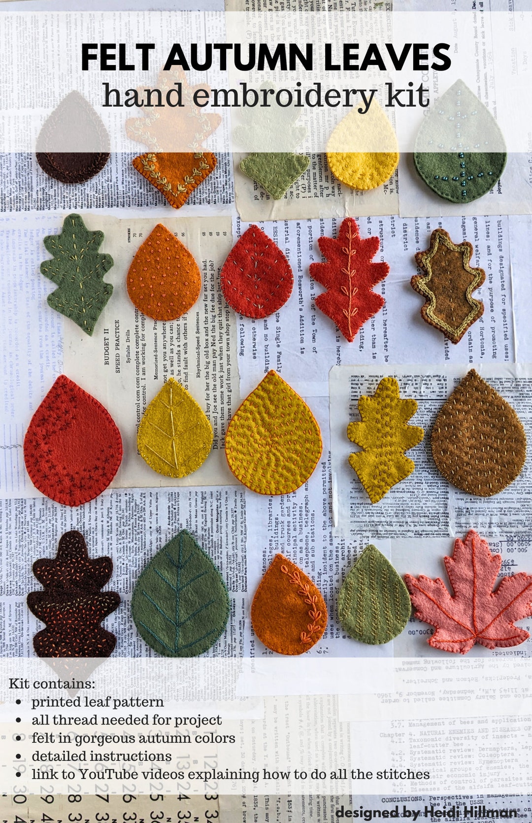 Felt Autumn Leaves Hand Embroidery Kit: Ornament Garland - Etsy