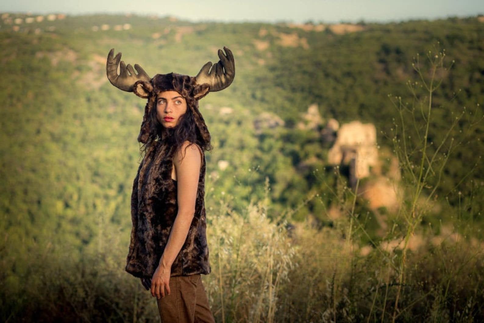 Women Adult Moose/elk Costume Hat and Vest - Etsy