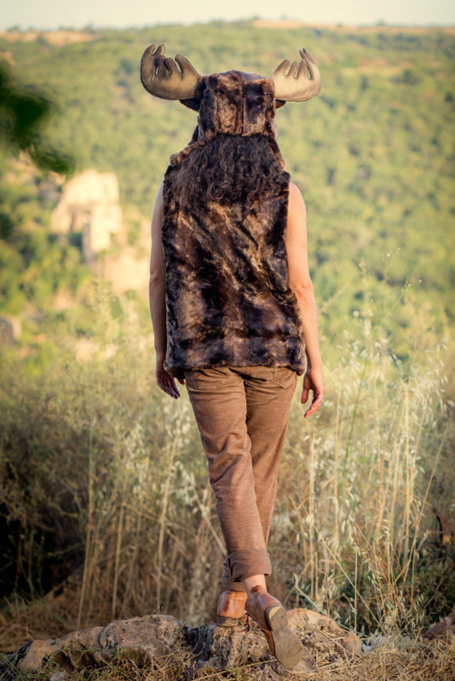Women Adult Moose/elk Costume Hat and Vest - Etsy