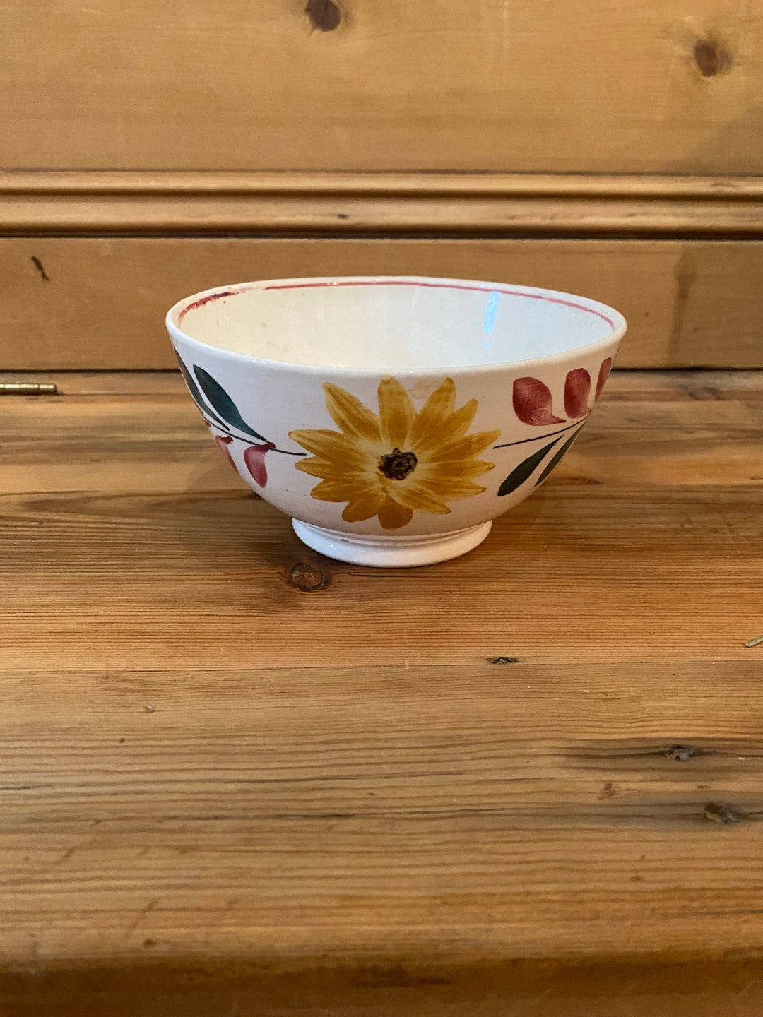 Antique Stick Spatterware Spongeware Bowl England 5 3/4 Sunflower - Etsy