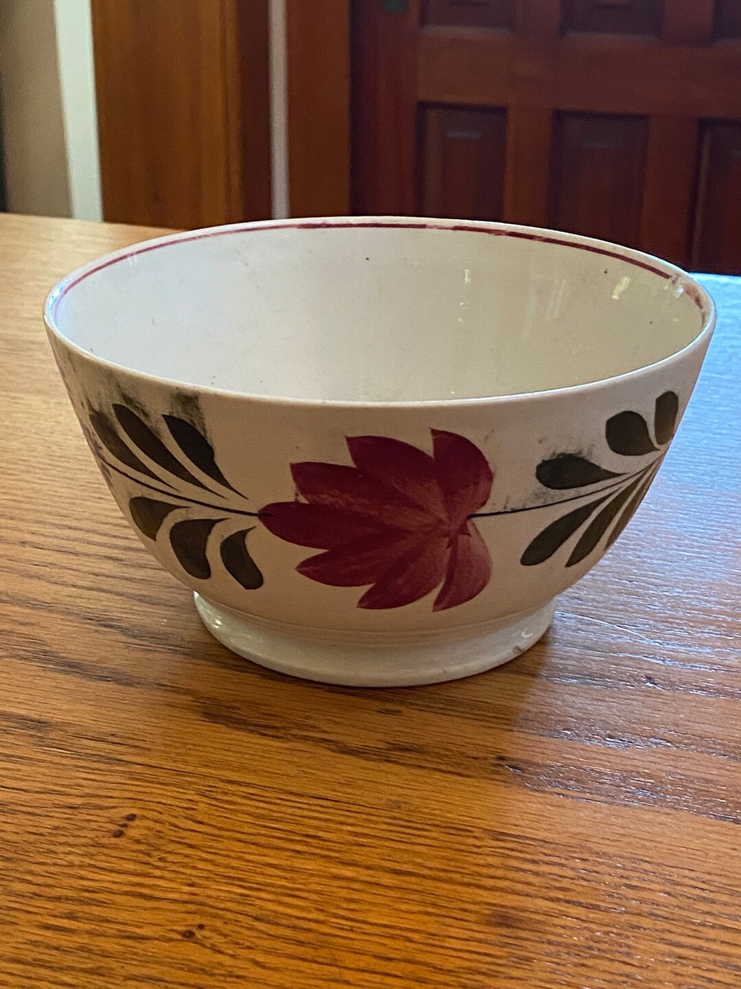 Staffordshire Stick Spatterware Spongeware Bowl Adams Rose - Etsy