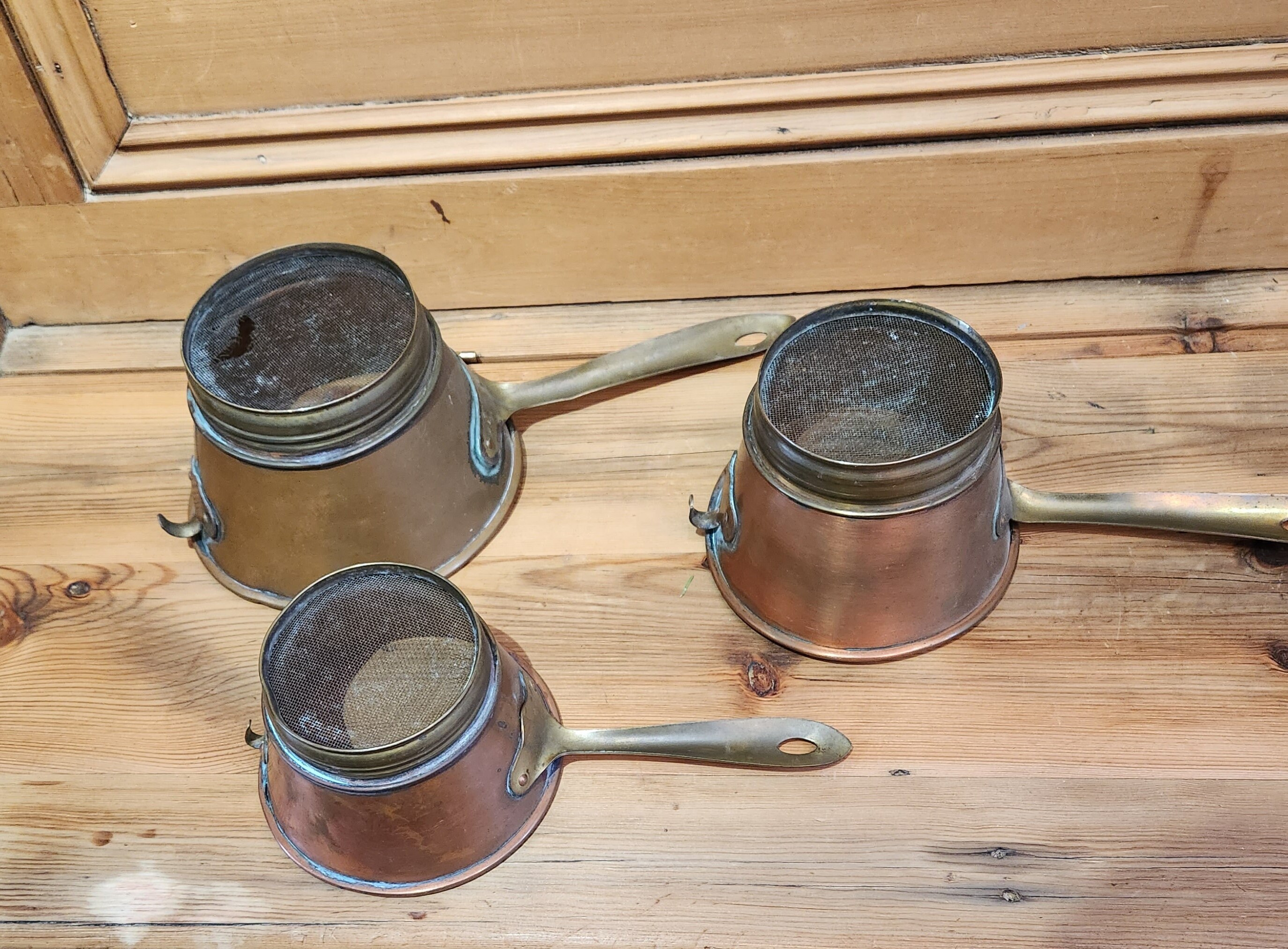Set of Graduated French Copper Vintage Sieves With Brass Handles - Etsy