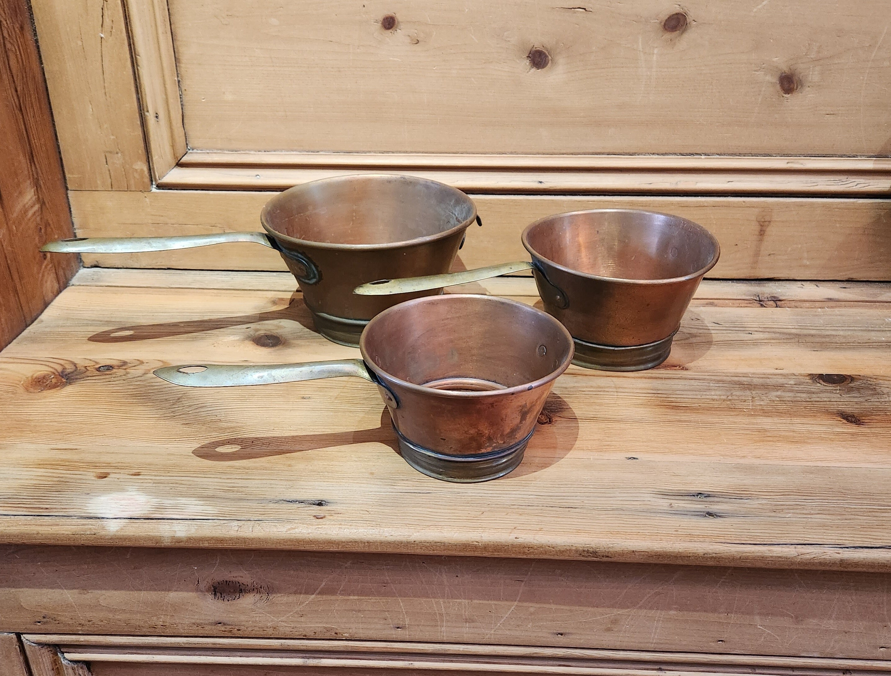 Set of Graduated French Copper Vintage Sieves With Brass Handles - Etsy