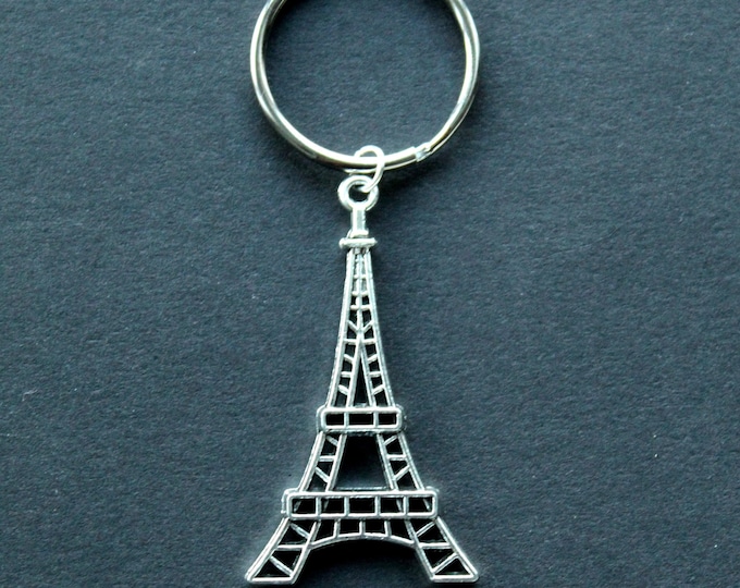 Eiffel Tower Keychain, Silver Eiffel Tower Charm Keyring, Paris Keyring ...