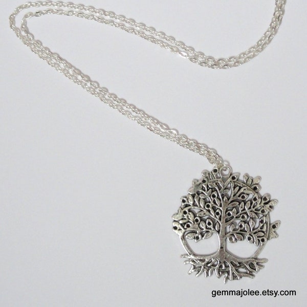 Silver Tree Necklace - Etsy UK