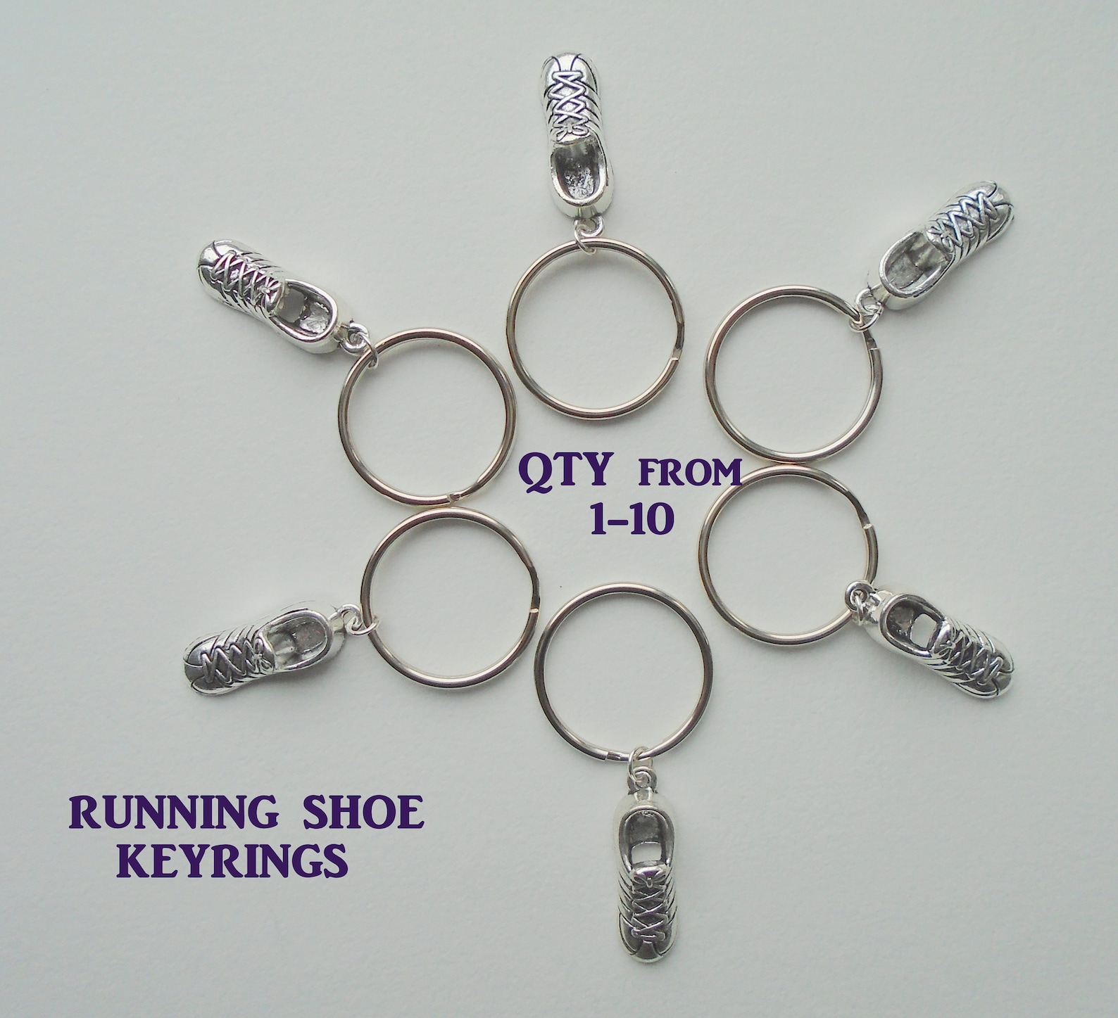 1 10 Running Shoe Keyring/s Multi Quantity Listing Runners - Etsy UK