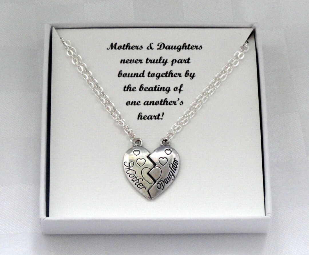 Mother Daughter Heart Necklace Set: Set of 2 Neck Chains With Special ...