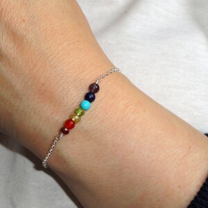 Sterling Silver Chakra Bracelet, Chakra Bracelet, Silver Chakra ...