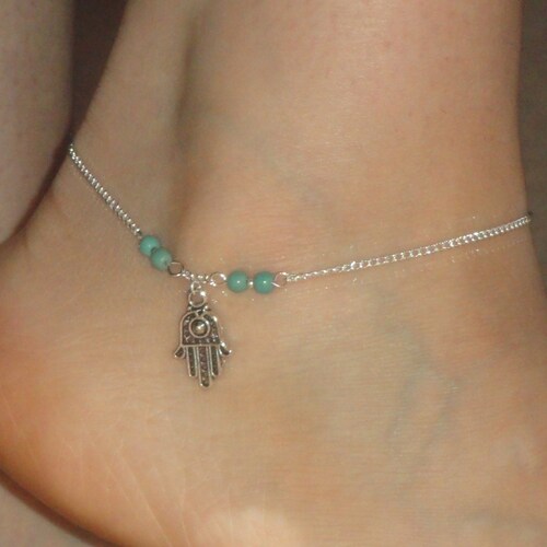 Infinity Anklet Silver Infinity Turquoise Ankle Bracelet Etsy