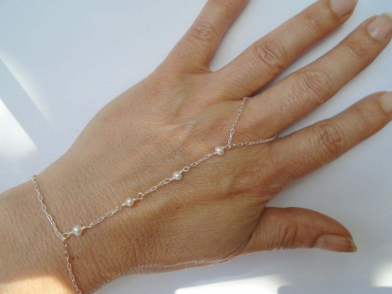 Freshwater Pearl Slave Bracelet Sterling Silver Bracelet - Etsy UK
