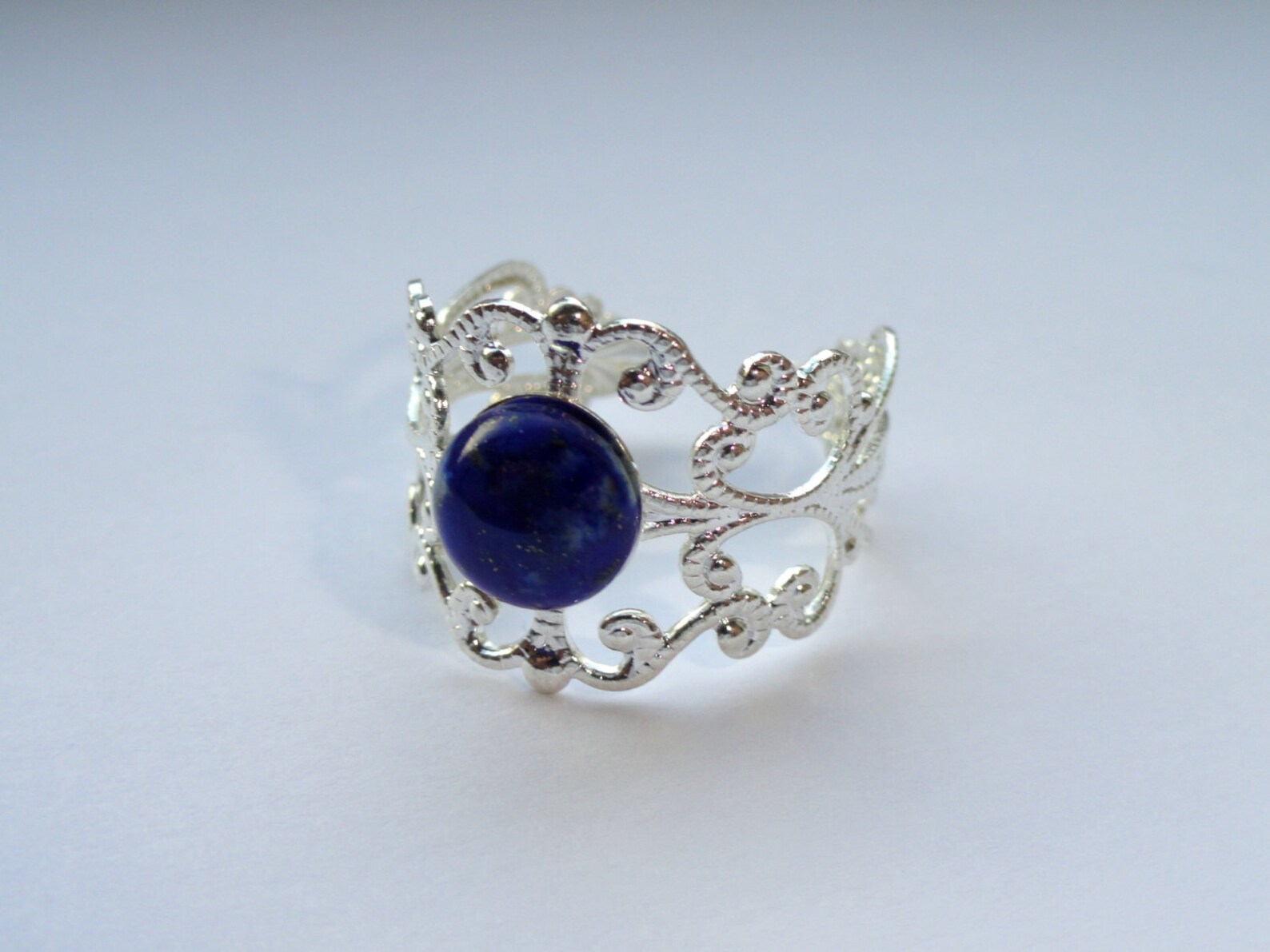 Silver Adjustable Lapis Lazuli Ring Lapis Lazuli Ring Stone - Etsy UK