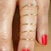 Gold Wire Full Finger Ring, Long Gold Spiral Wire Ring, Adjustable Gold ...
