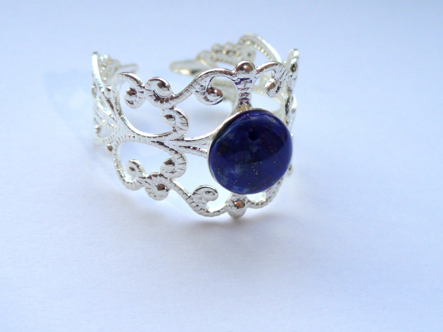 Silver Adjustable Lapis Lazuli Ring Lapis Lazuli Ring Stone - Etsy UK