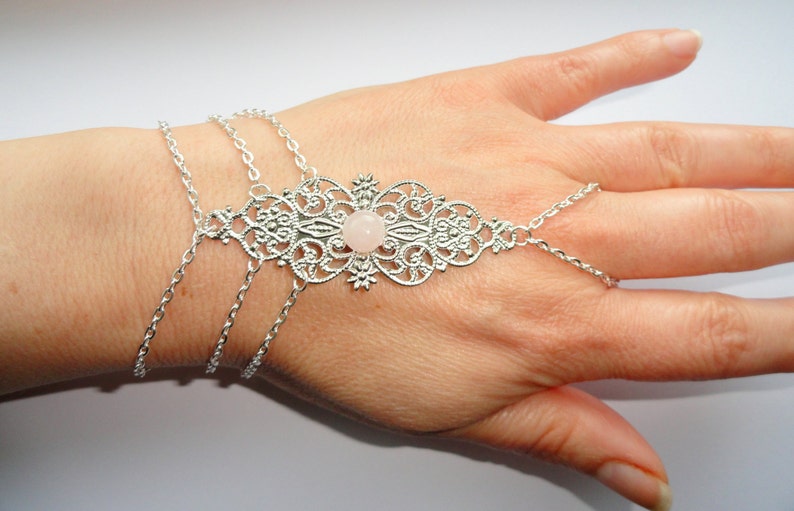 Slave Bracelet Multi Chain Slave Bracelet With Rose Quartz - Etsy