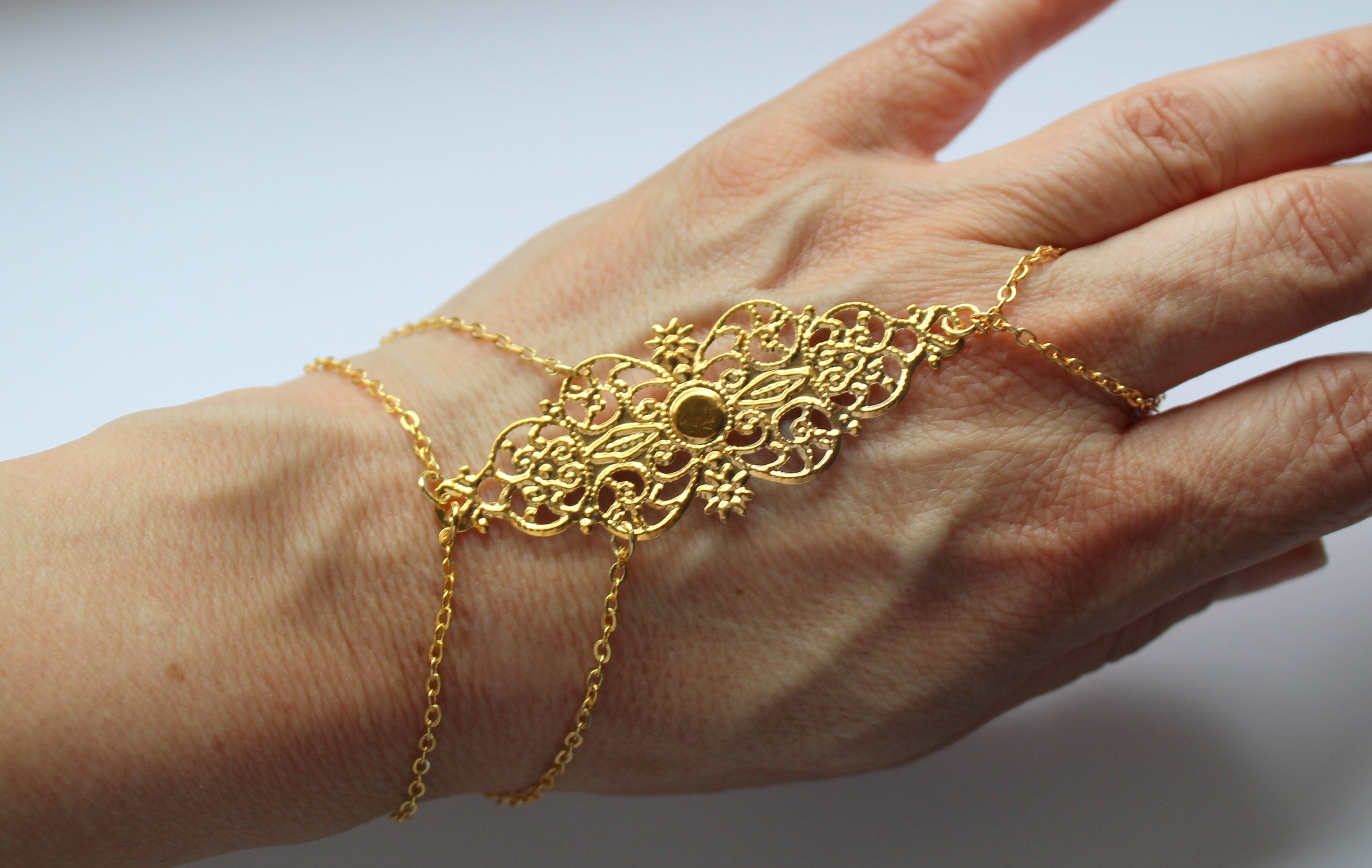 Slave Bracelet Gold Slave Bracelet Ring Gold Hand Bracelet - Etsy